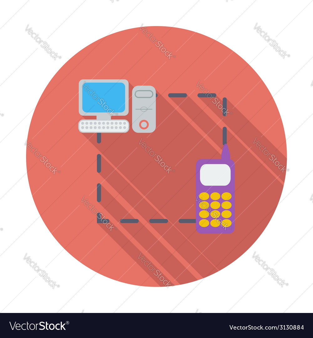 Phone Sync Single Flat Icon Royalty Free Vector Image