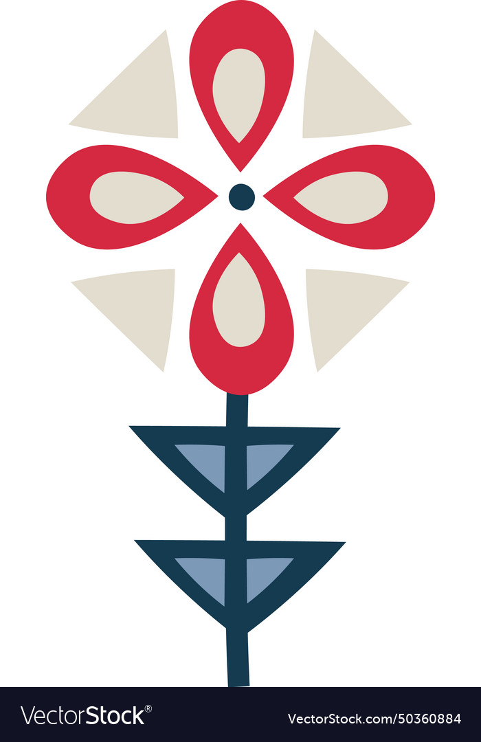 Scandinavian folk style flower Royalty Free Vector Image Scandinavian folk style flower Royalty Free Vector Image