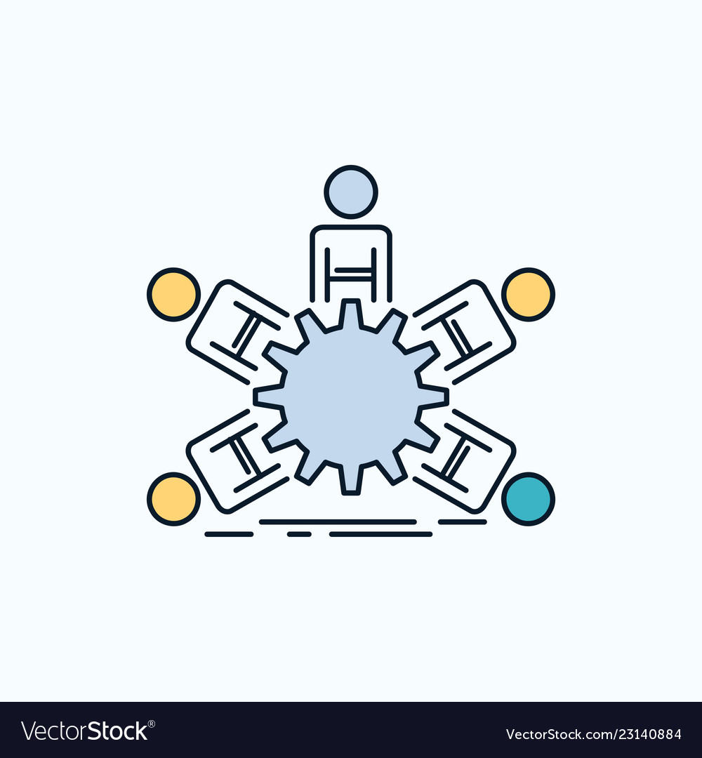 Team group leadership business teamwork flat icon Vector Image