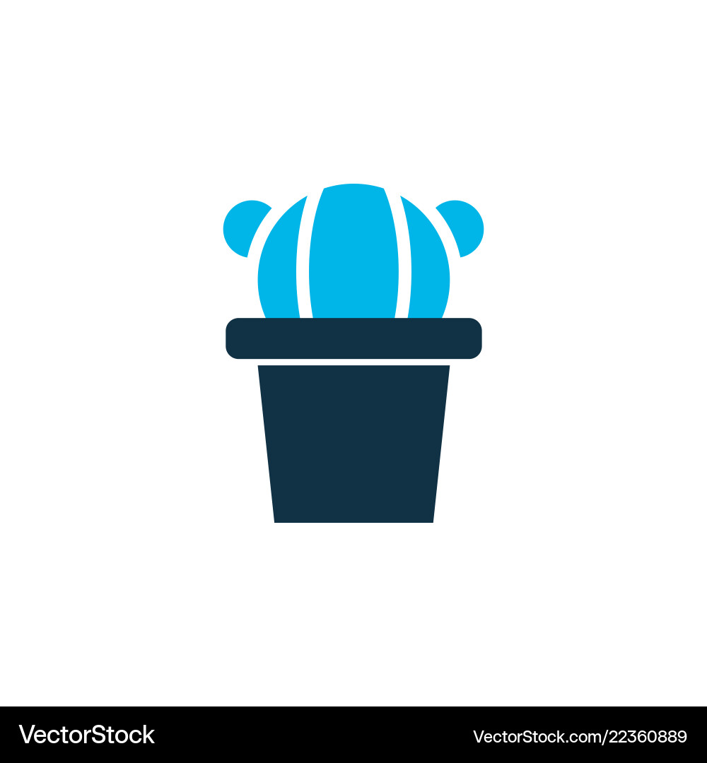 Cactus pot icon colored symbol premium quality Vector Image