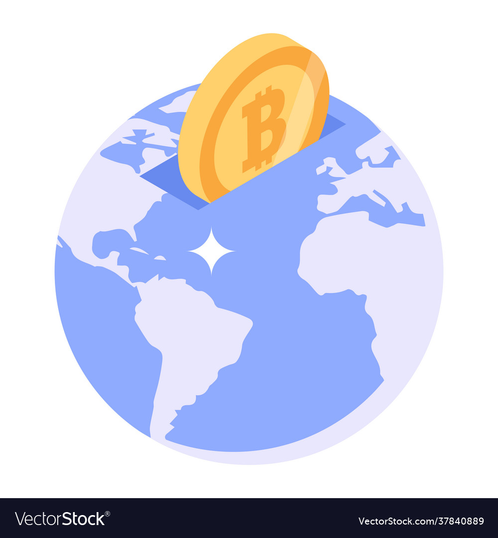 Global bitcoin Royalty Free Vector Image - VectorStock