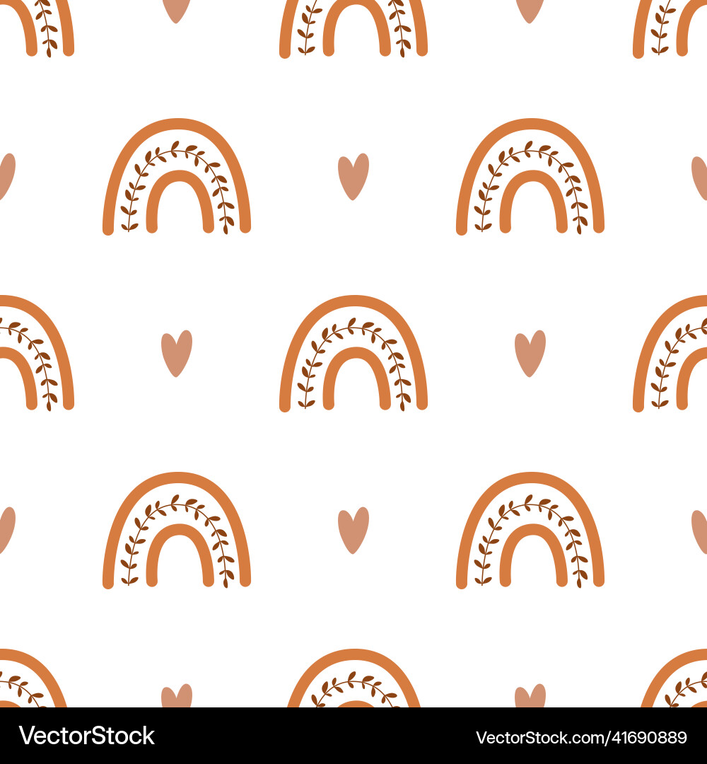 Kids boho rainbow pattern cute pastel rainbows Vector Image