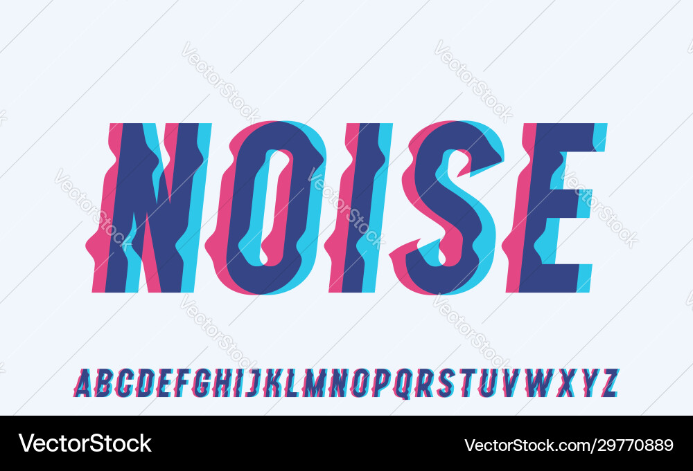 Noise font Royalty Free Vector Image - VectorStock