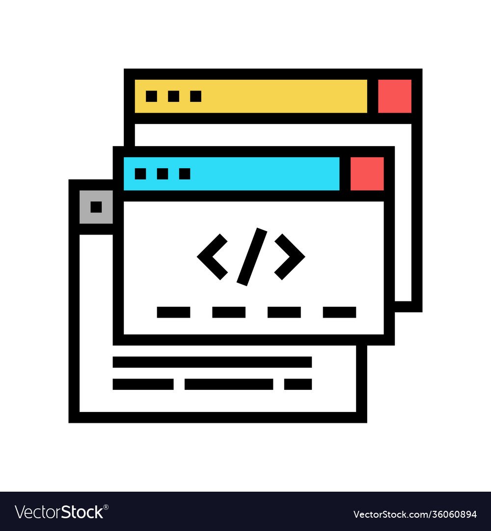 Code windows color icon Royalty Free Vector Image