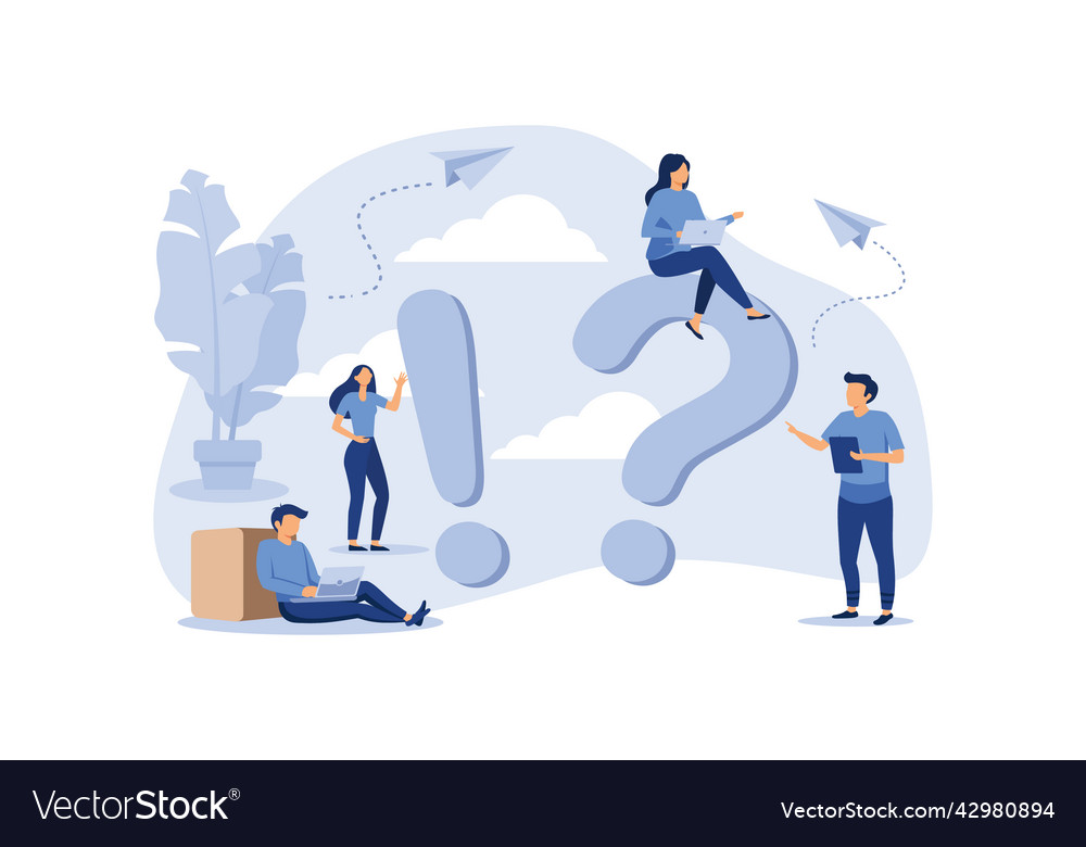 Concept of people frequently asked questions Vector Image