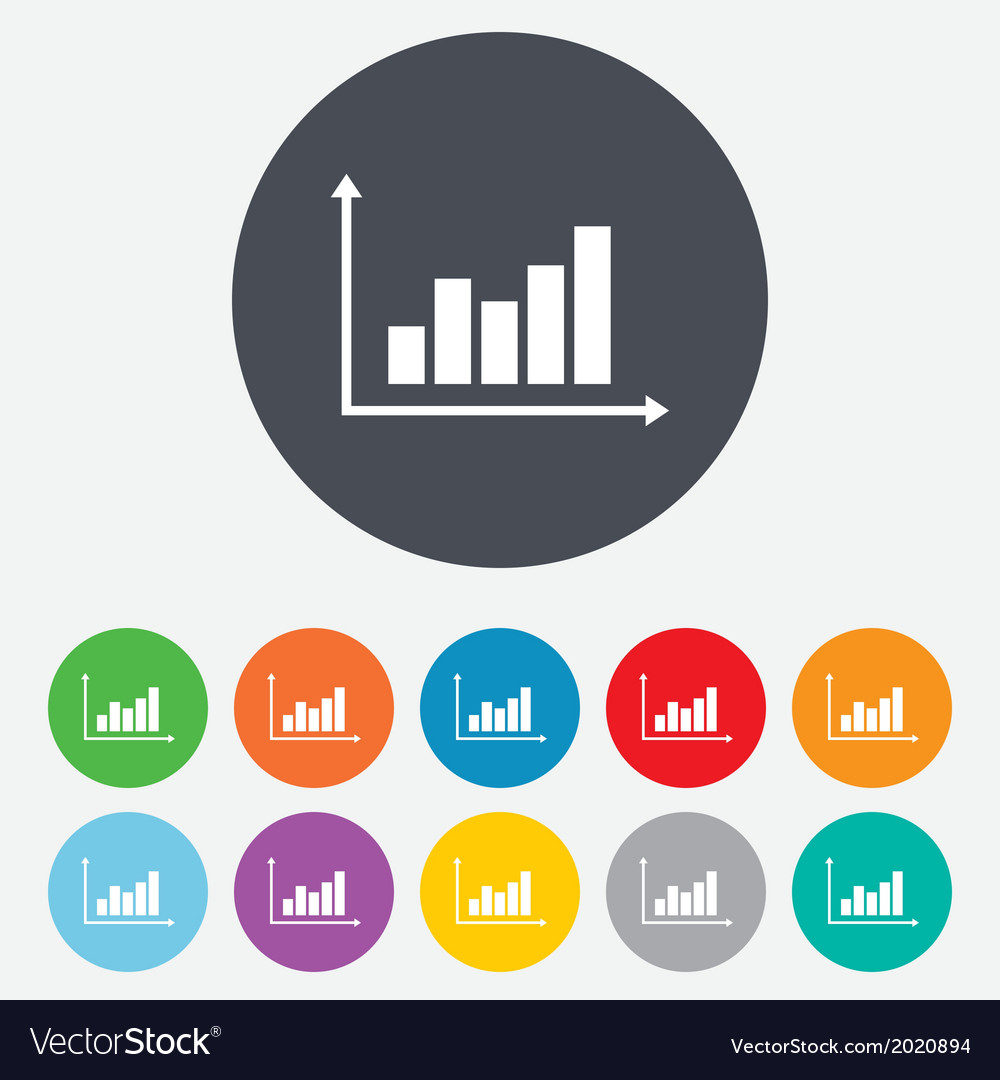 Graph chart sign icon Diagram symbol Royalty Free Vector
