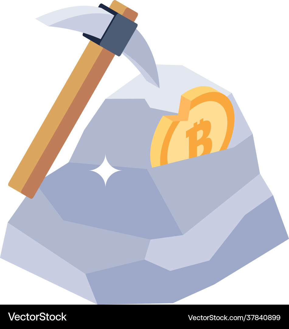 Bitcoin mining Royalty Free Vector Image - VectorStock