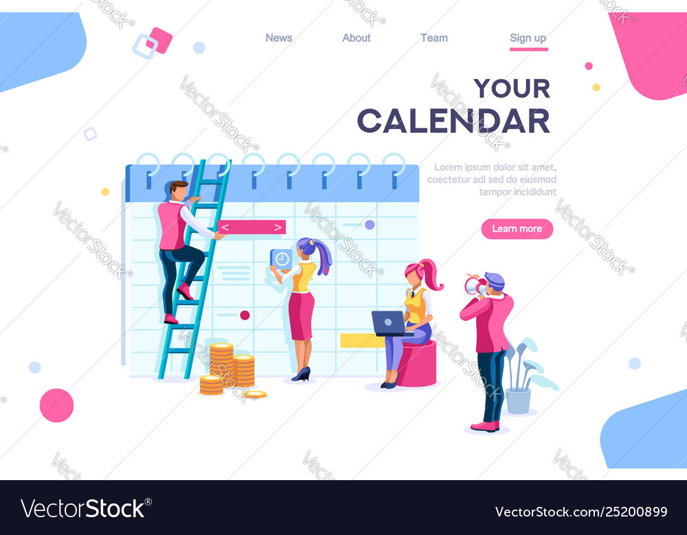 Calendar data graphs database Royalty Free Vector Image