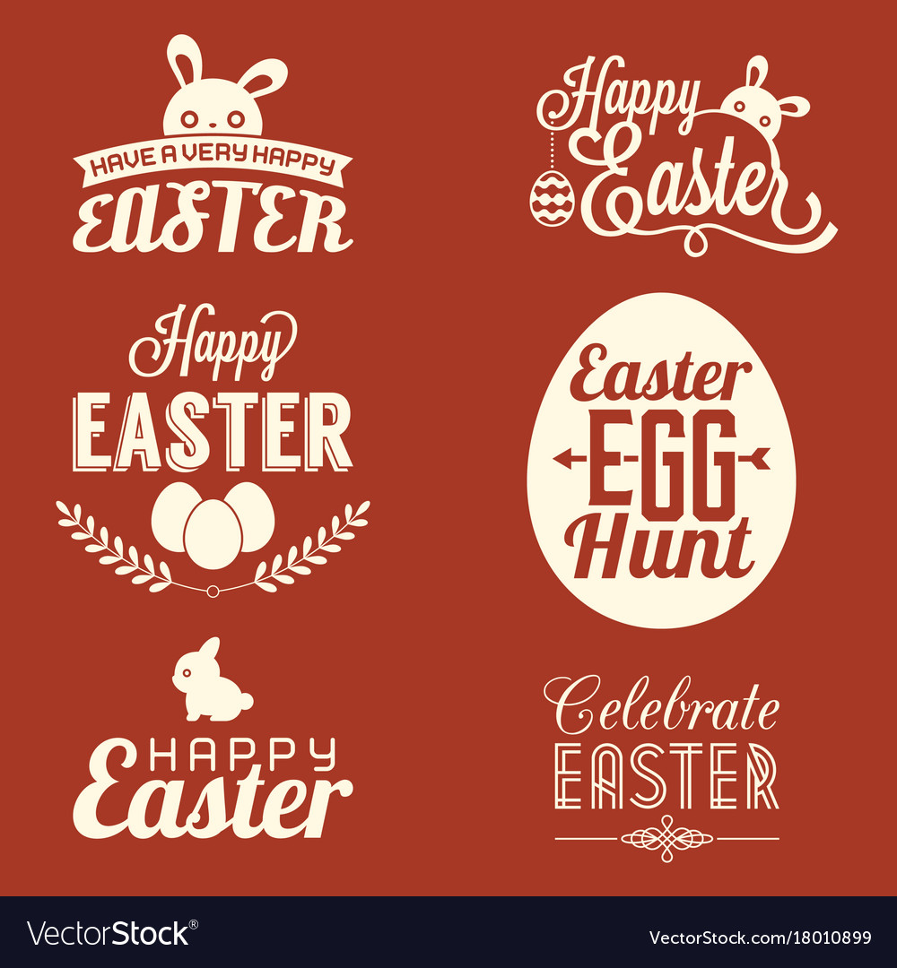 Easter typographic Royalty Free Vector Image - VectorStock