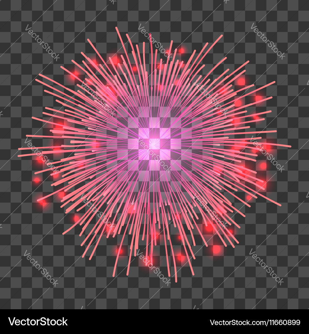 Red firework icon realistic style Royalty Free Vector Image