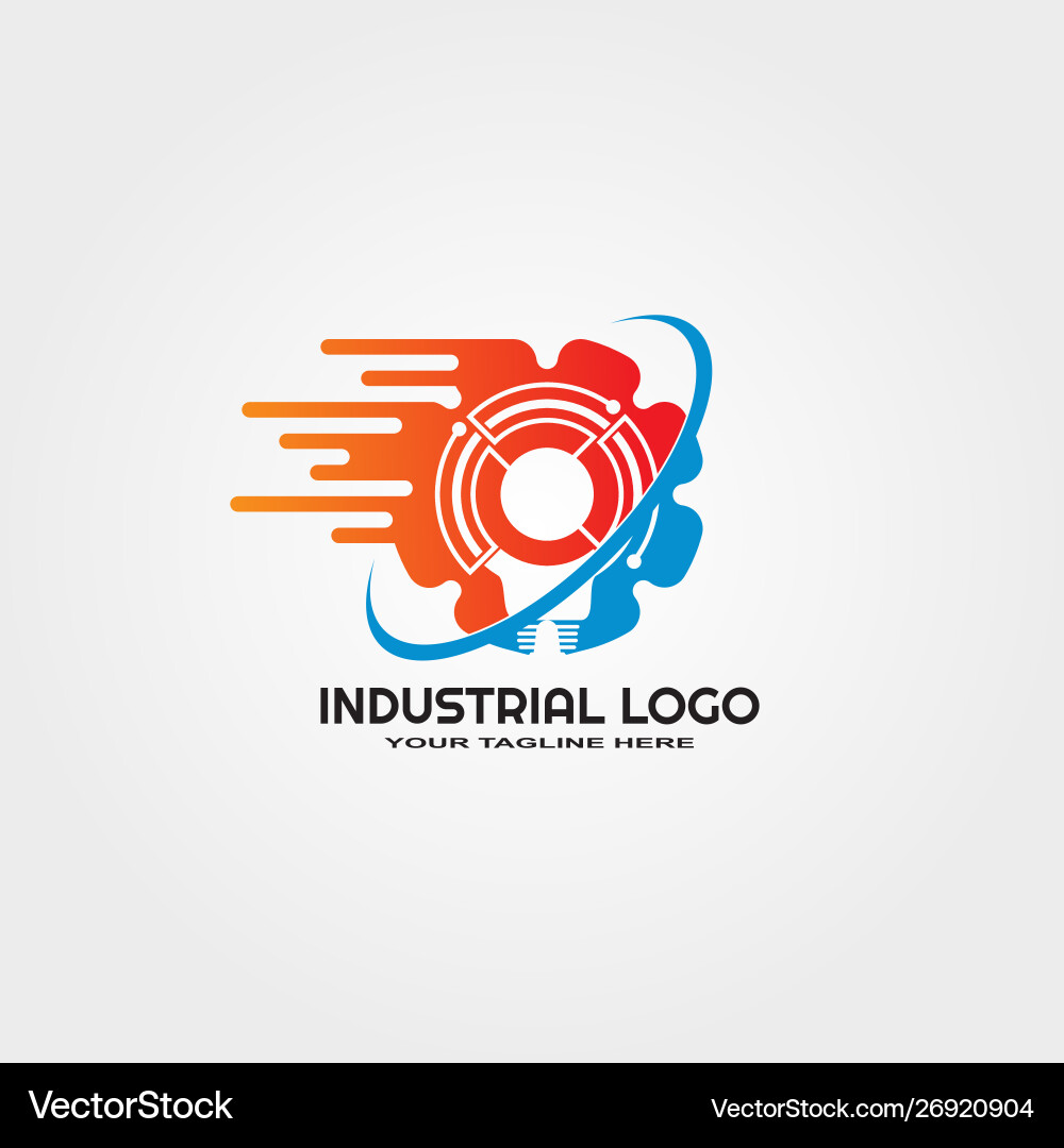 Industrial logo template for business Royalty Free Vector