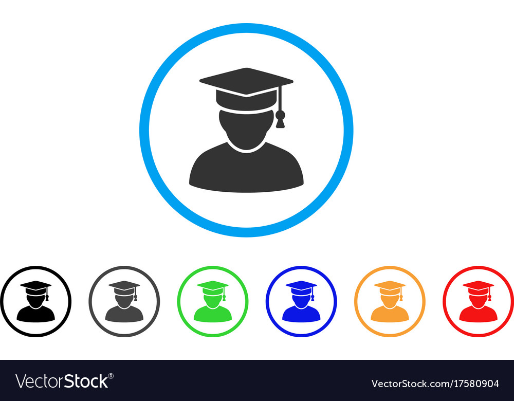 Knowledge man rounded icon Royalty Free Vector Image