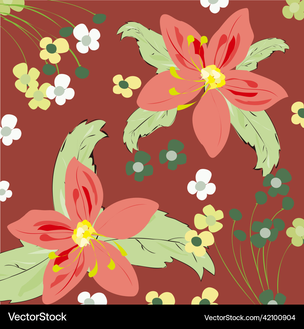 Seamless flower pattern Royalty Free Vector Image