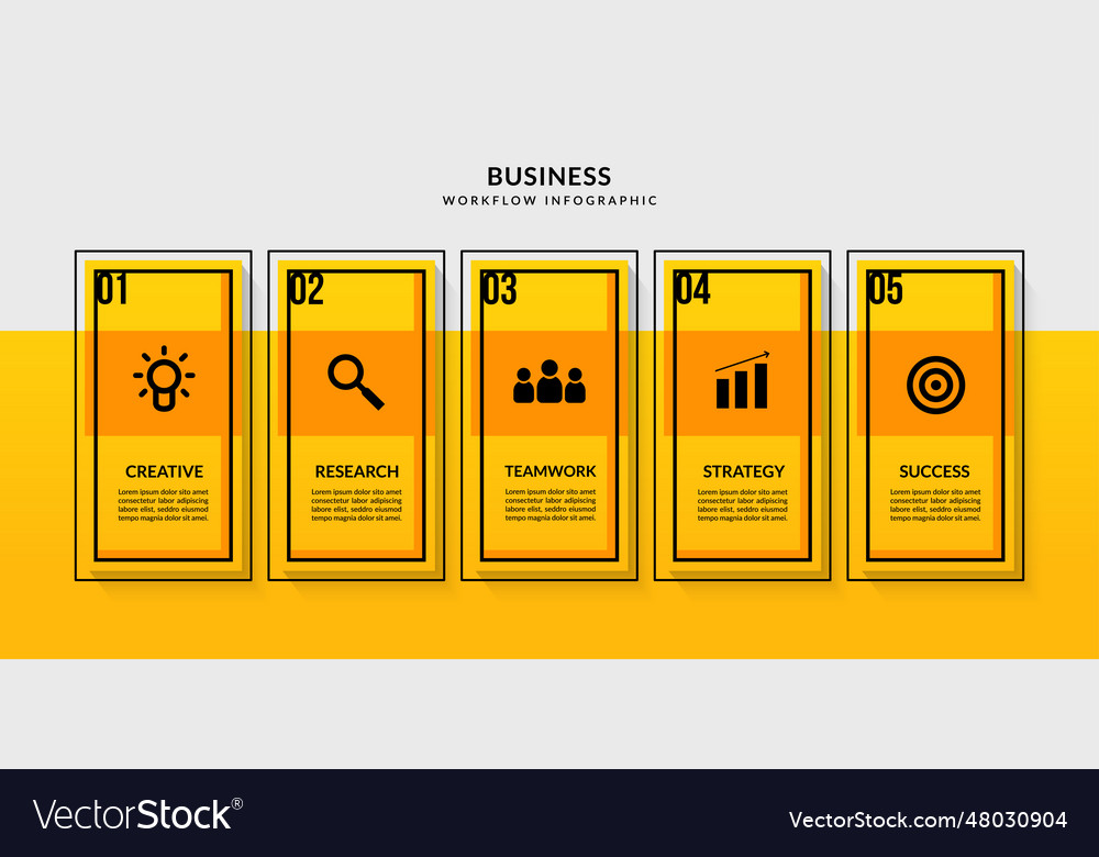 Workflow infographic with multiple options Vector Image
