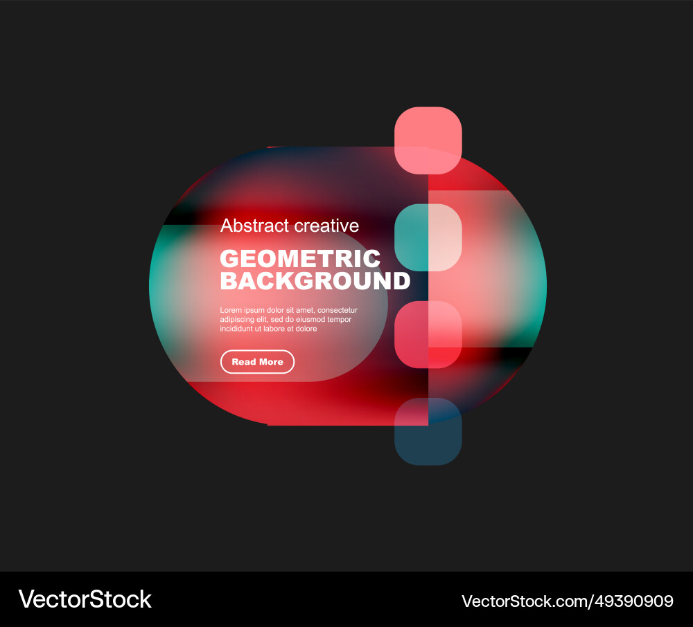 Round triangle and round square composition Vector Image