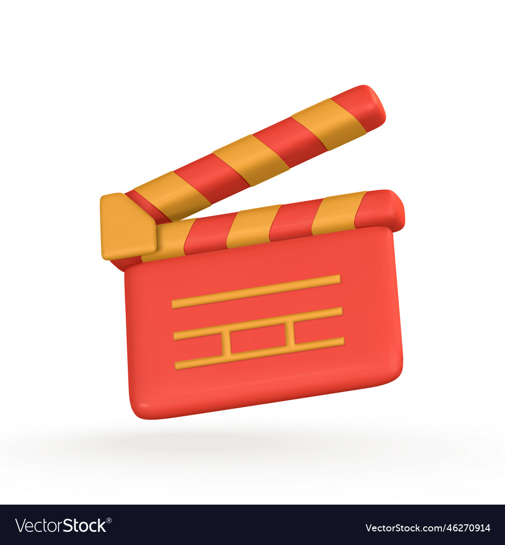 3d Realistic Clapperboard Movie Clapper Board Vector Image