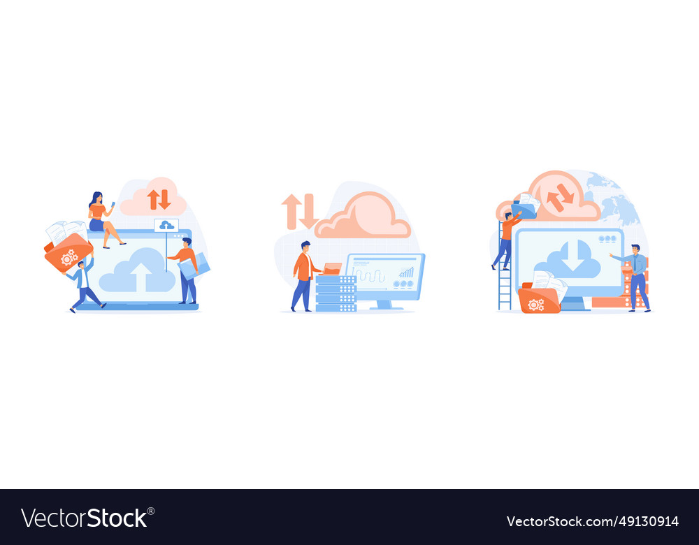 Business technology concept file upload backup Vector Image