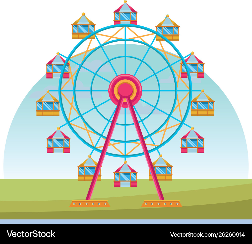 Chicago wheel in morning Royalty Free Vector Image