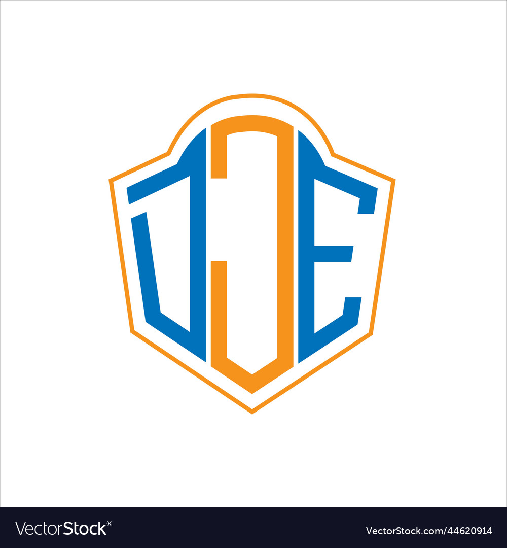 Dje abstract monogram shield logo design on white Vector Image Dje abstract monogram shield logo design on white Vector Image