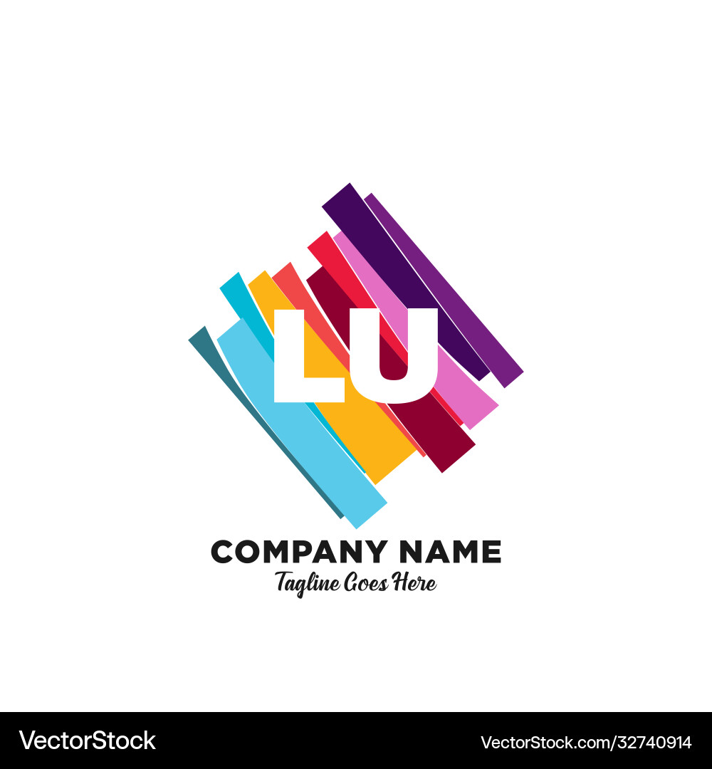 Lu initial logo with colorful template Royalty Free Vector