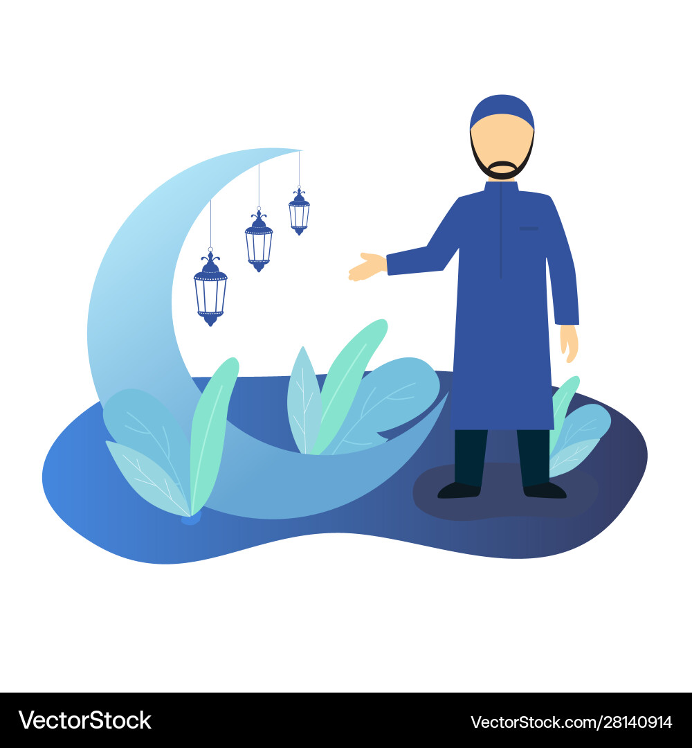 Muslim people flat design Royalty Free Vector Image