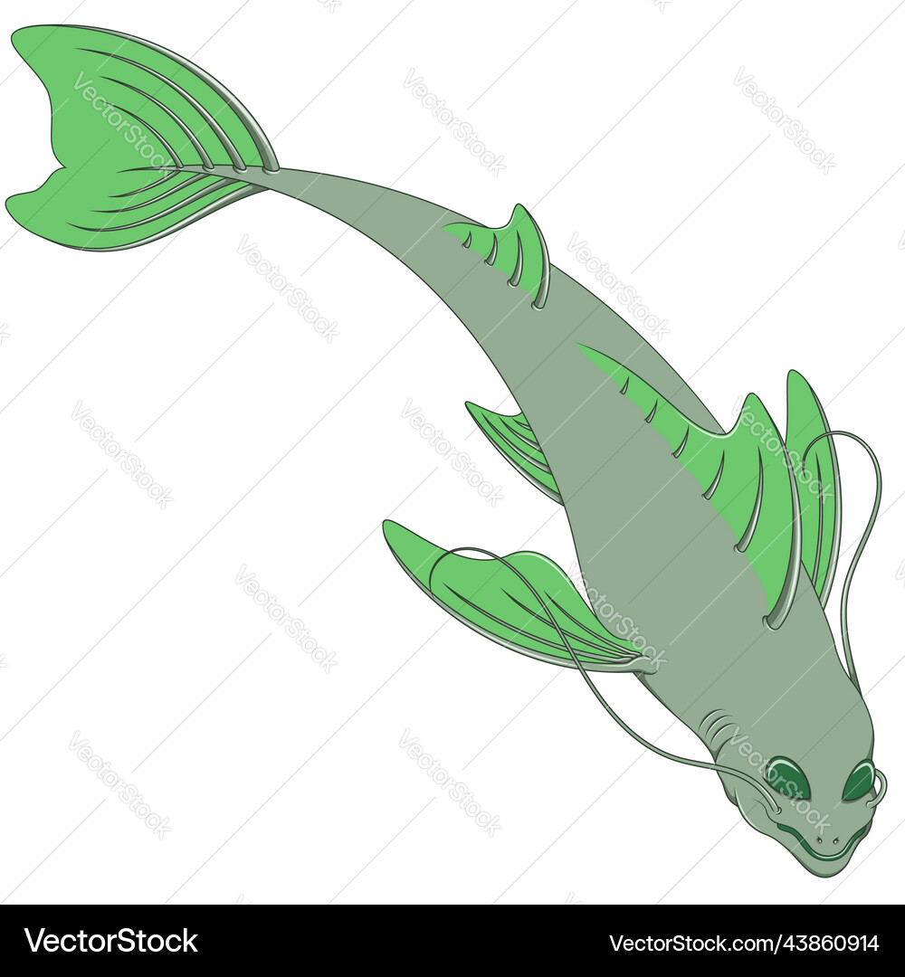 Mustache fish design Royalty Free Vector Image