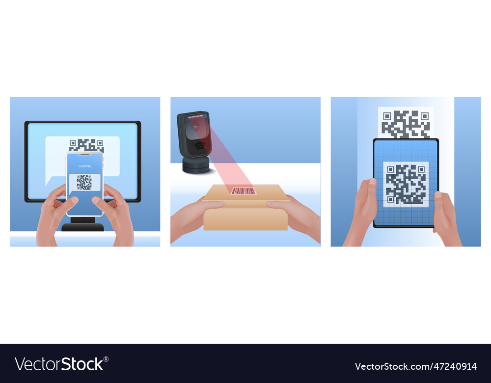 Scanning codes square compositions Royalty Free Vector Image