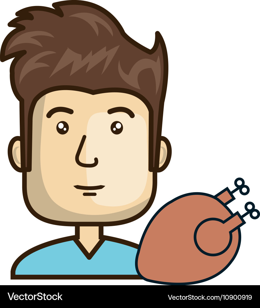 Avatar man with food Royalty Free Vector Image