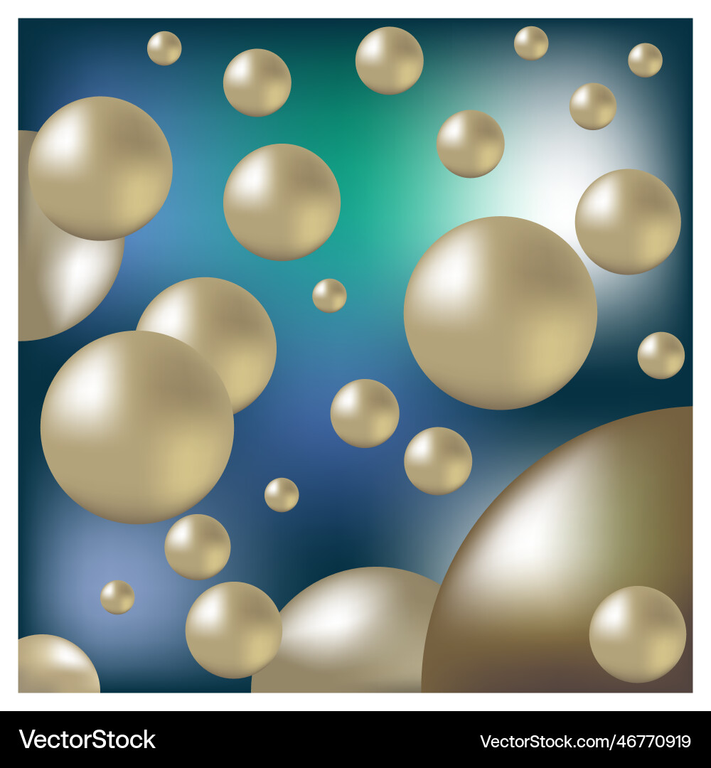 Chaotic silver balls on colorful background card Vector Image