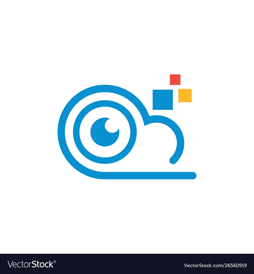 Cloud and eye logo template Royalty Free Vector Image