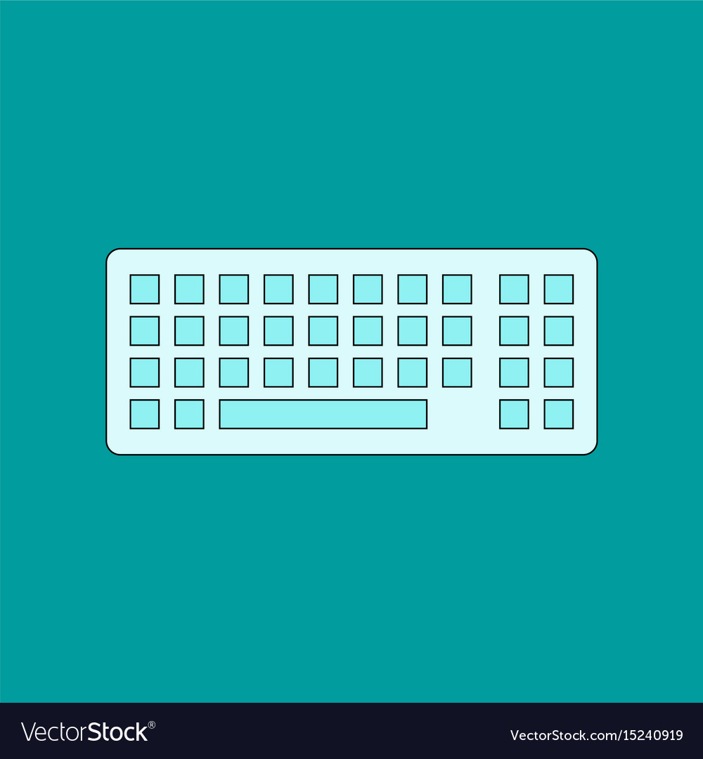 Flat icon on background computer keyboard Vector Image