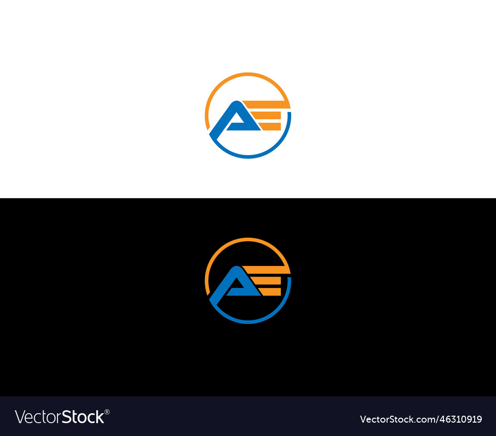 Initial ae letter logo design Royalty Free Vector Image