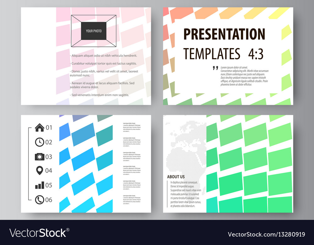 Set of business templates for presentation slides Vector Image