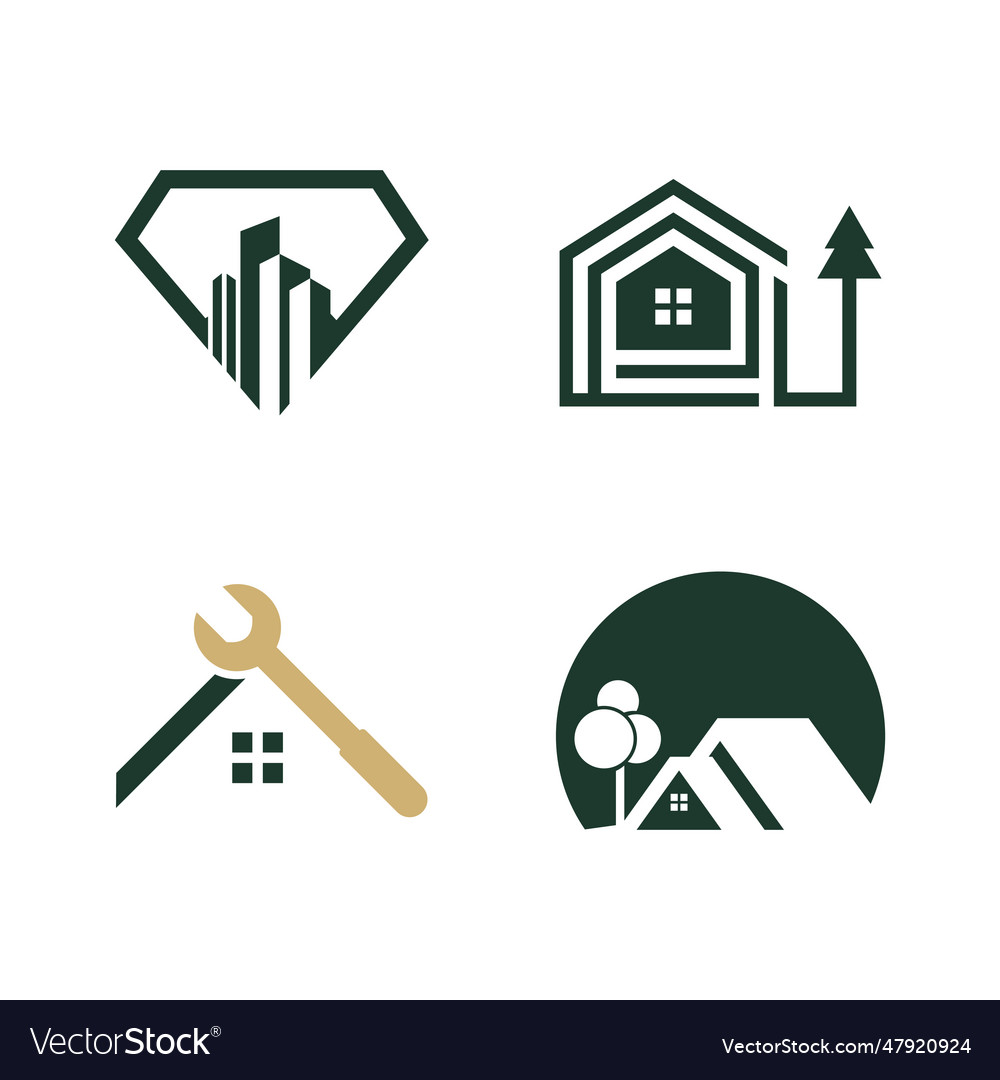 Building and house logo design collection Vector Image