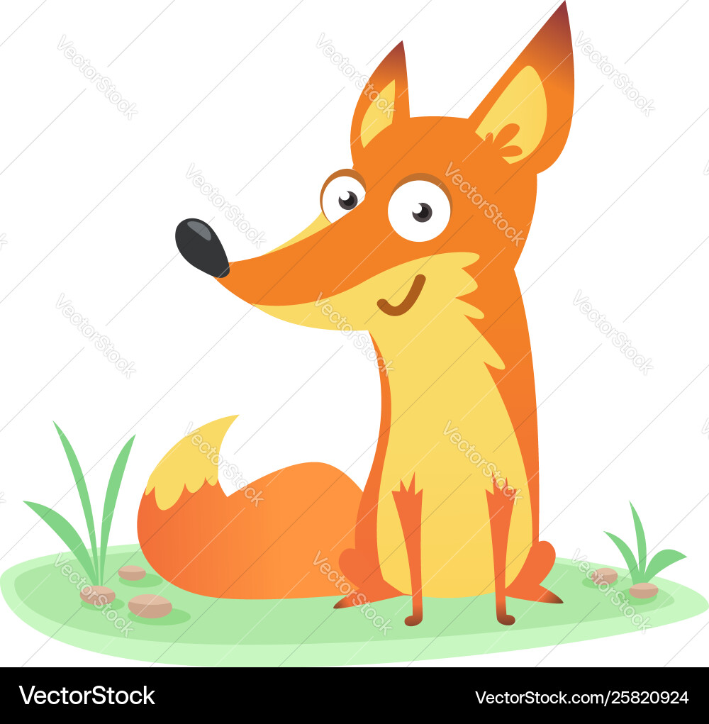 Cartoon funny fox Royalty Free Vector Image - VectorStock