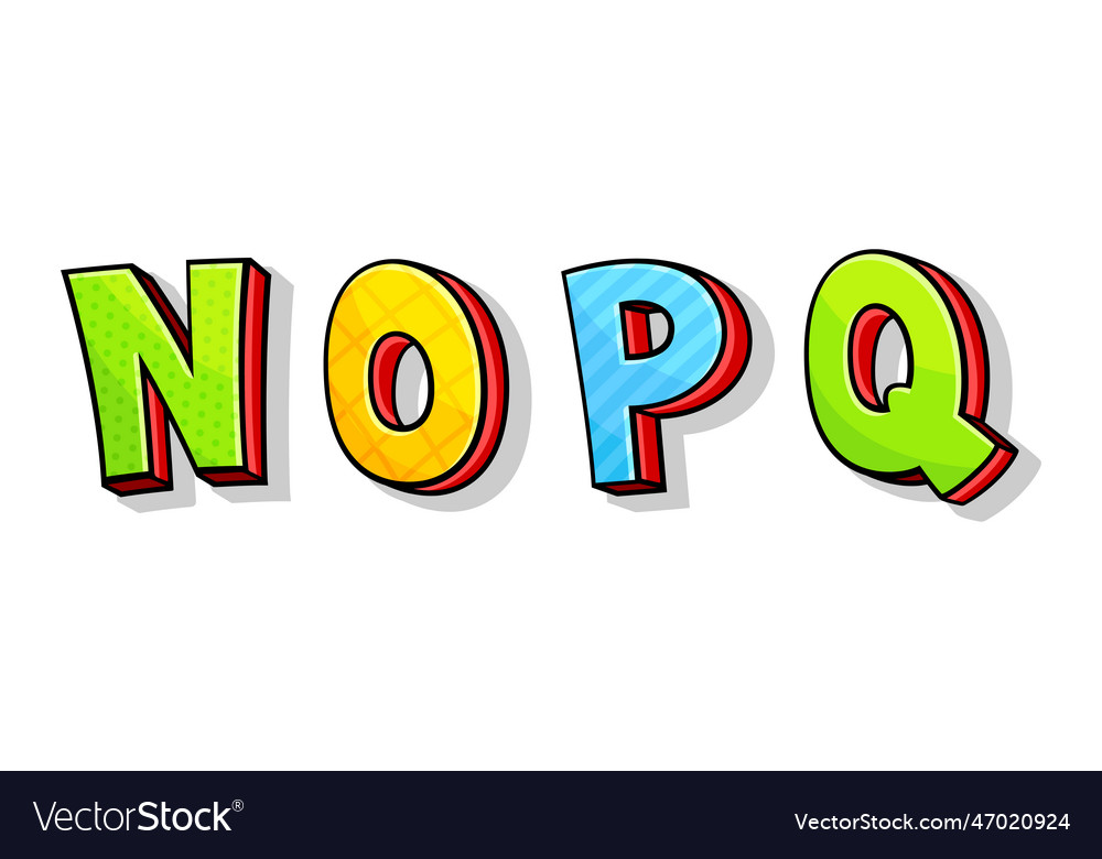 Colorful font with volume letters isolated Vector Image Colorful font with volume letters isolated Vector Image