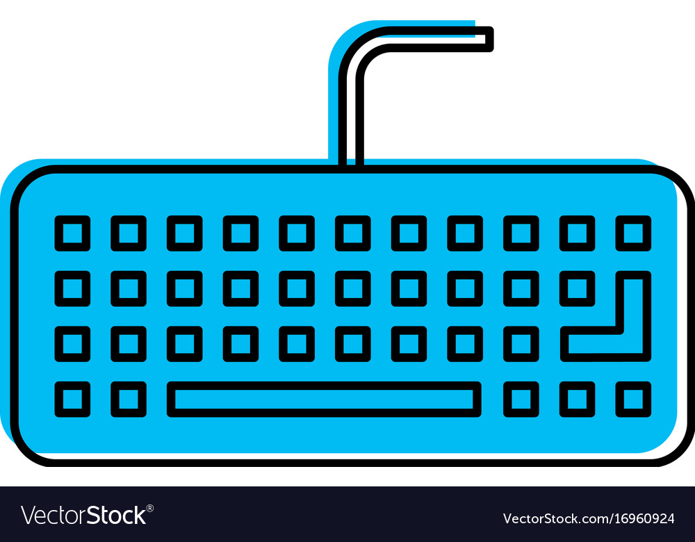 Computer keyboard isolated icon Royalty Free Vector Image