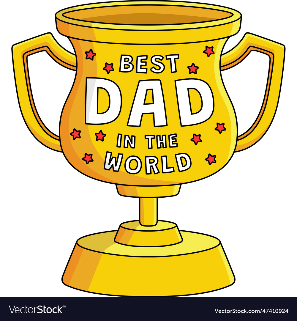 Fathers Day Trophy Cartoon Colored Clipart Vector Image