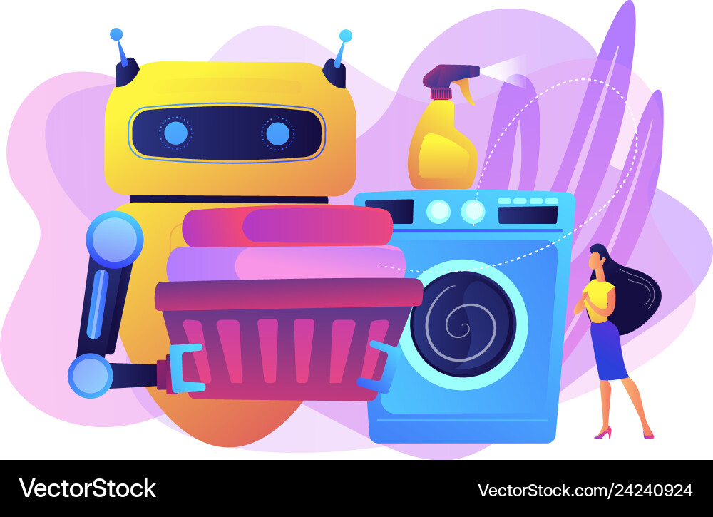 Home robot technology concept Royalty Free Vector Image