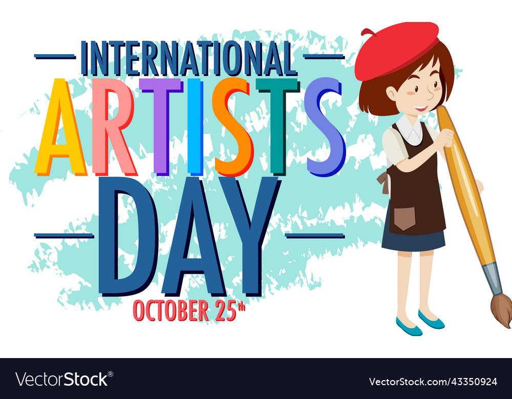 International artists day poster design Royalty Free Vector