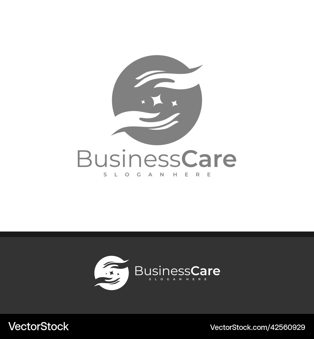 Care logo design creative hand logo concepts Vector Image
