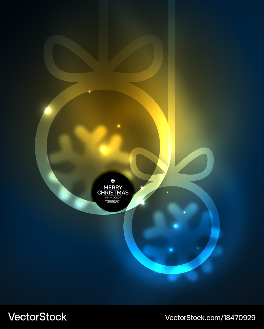 Christmas baubles magic dark background Royalty Free Vector
