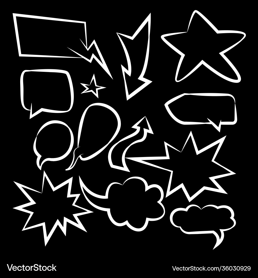 Comic speech bubbles icons collection color Vector Image