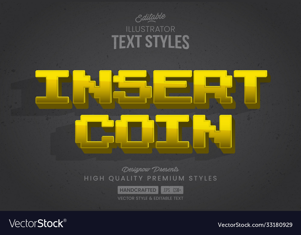 Editable text style effect typography template Vector Image Editable text style effect typography template Vector Image