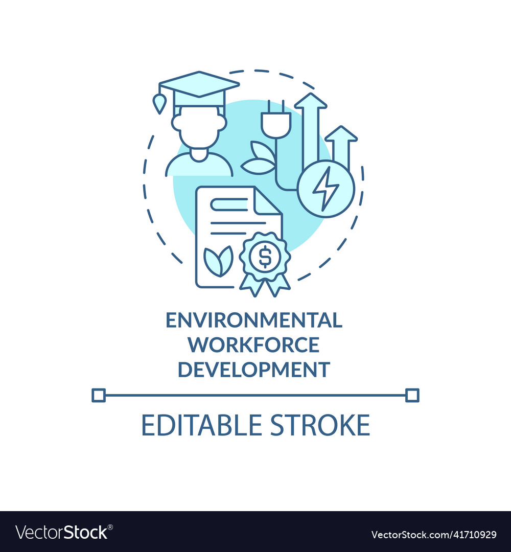 Environmental workforce development turquoise Vector Image