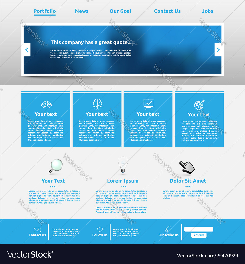 Modern website template for business Royalty Free Vector
