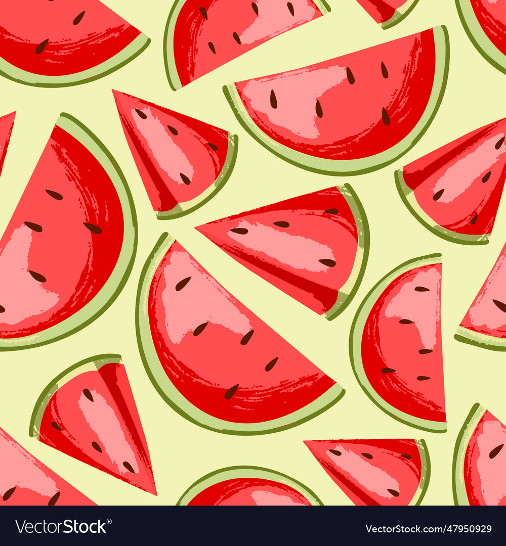 Watermelon seamless pattern Royalty Free Vector Image