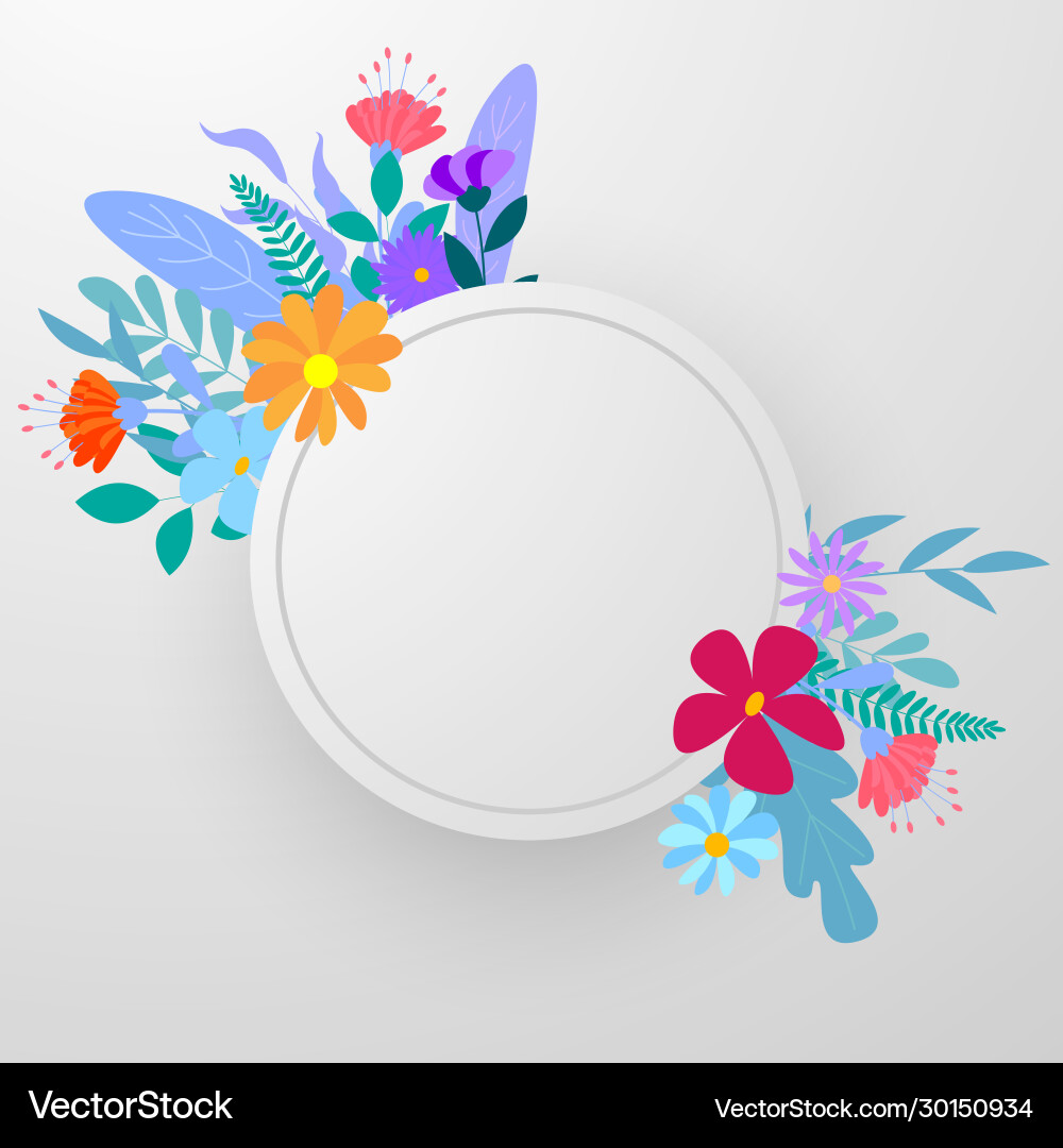Design banner frame flower spring background Vector Image