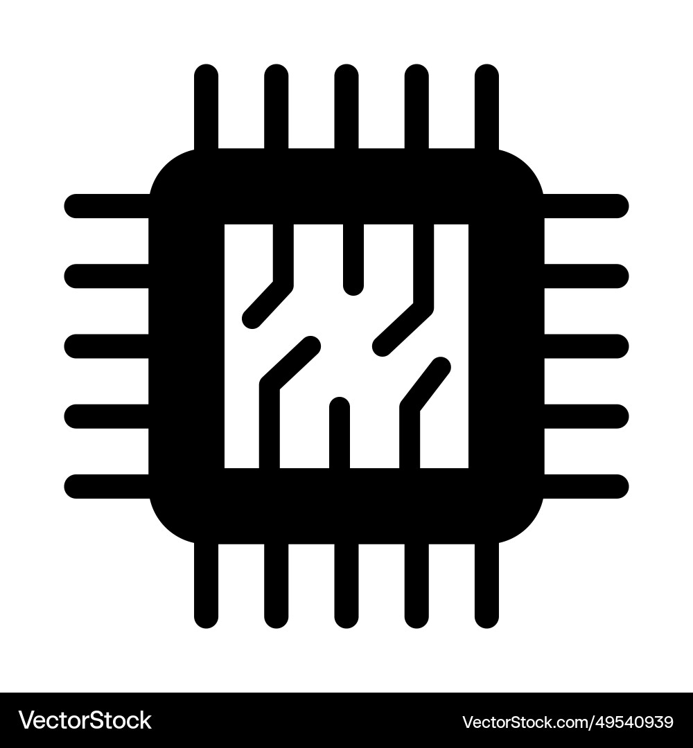 Chip glyph icon for personal and commercial use Vector Image