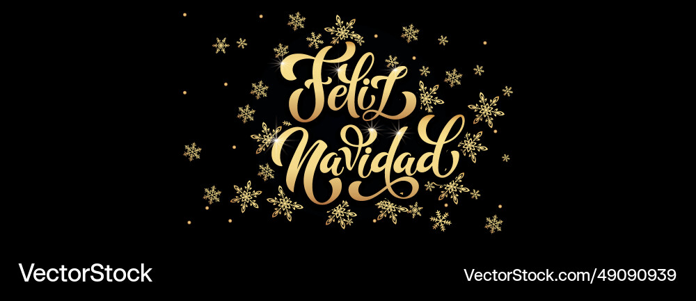 Feliz navidad spanish merry christmas modern Vector Image